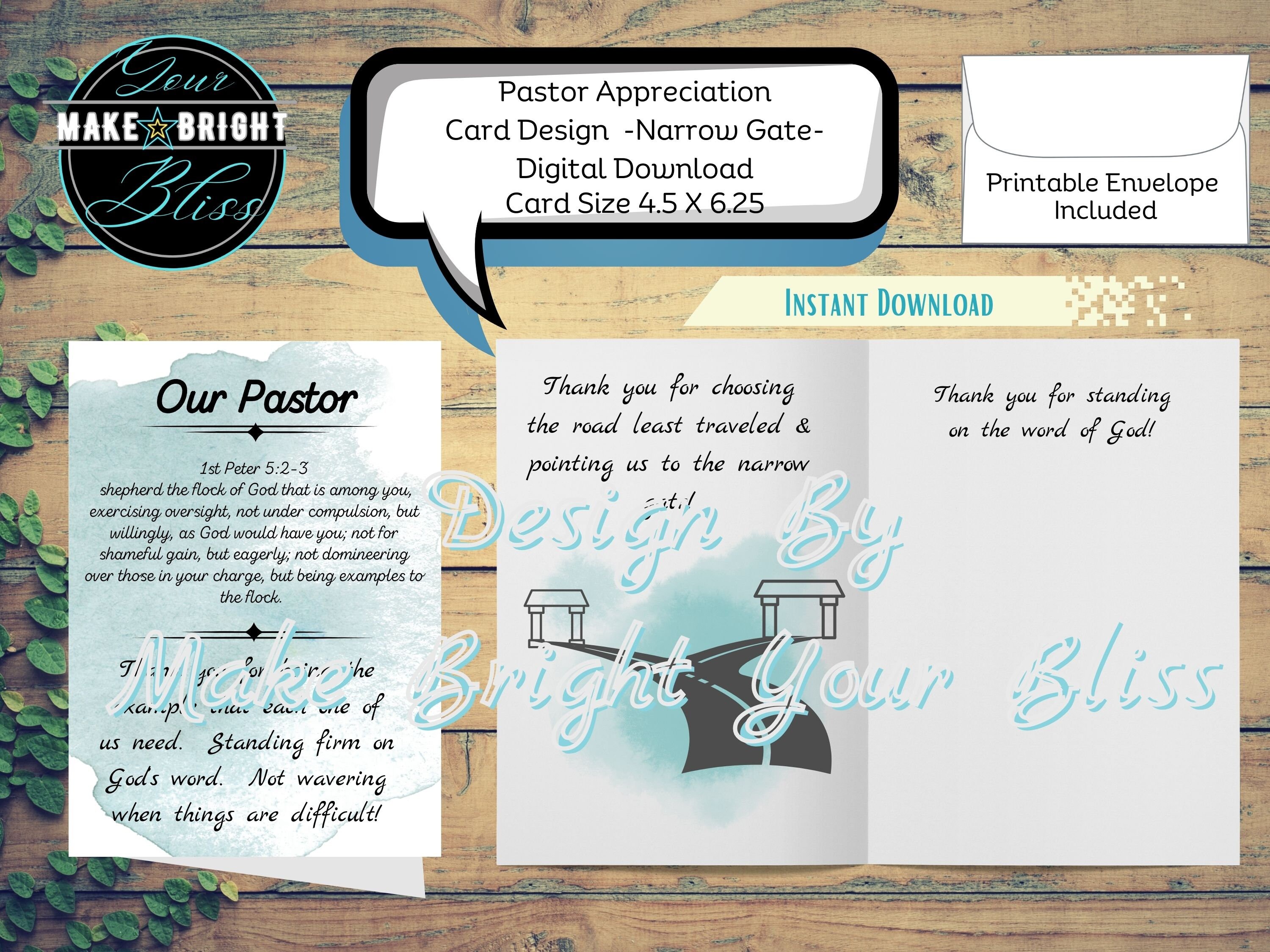 Set of 4 Pastor Appreciation Card Bundle Pastor Thank You Card Set ...
