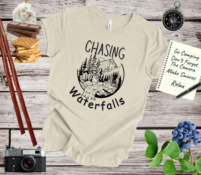 Chasing Waterfalls T-shirt Men Waterfall Lover Shirt Women Outdoor ...