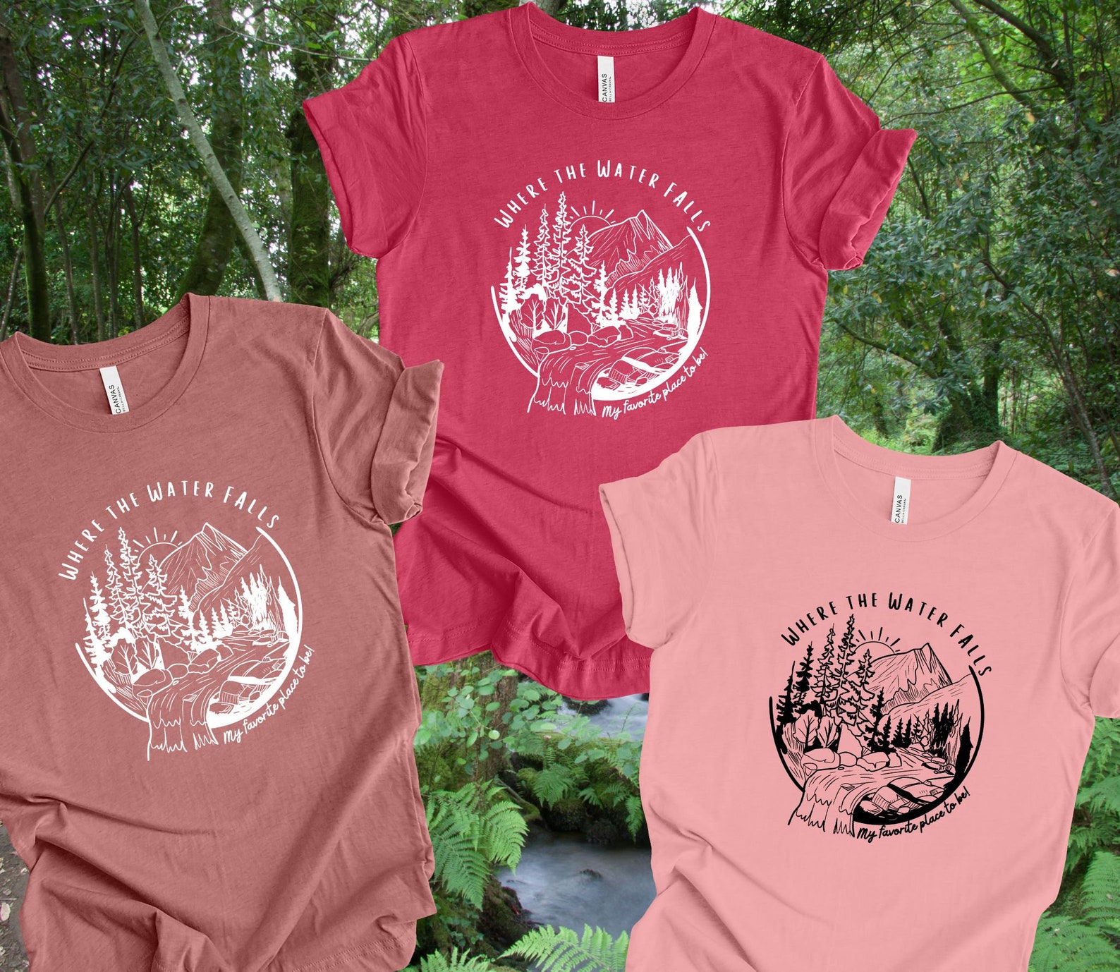 Where the Water Falls T-shirt Men Waterfall Lover Shirt Women Outdoor ...