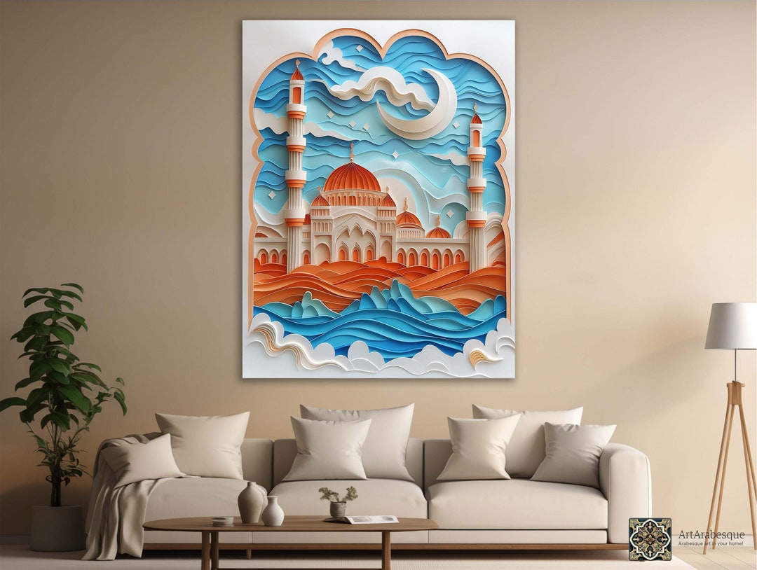 Arabesque Islamic Art Decoration Ramadan Wall Art Design Fairy Red ...