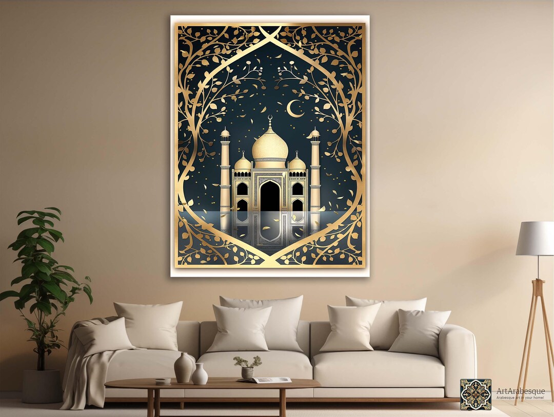 Arabesque Islamic Art Decoration Ramadan Wall Art Design Gold Mosque in ...