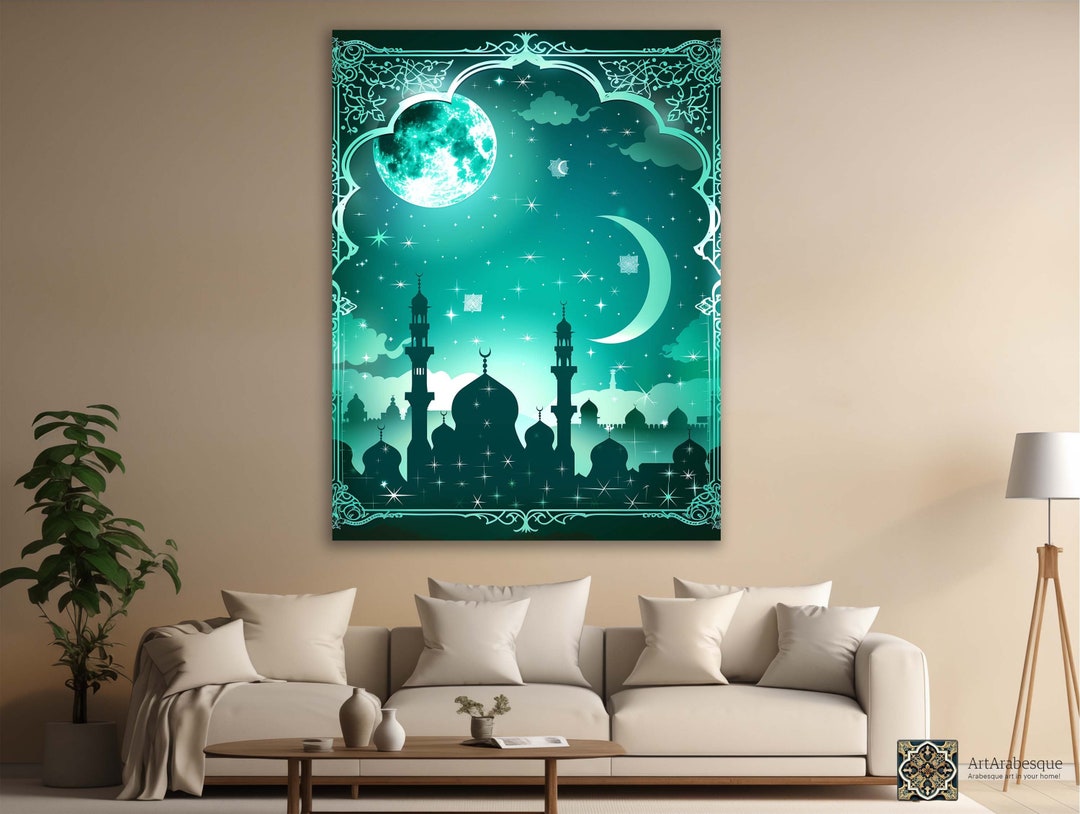 Arabesque Islamic Art Decoration Wall Art Design Emerald Green Castel ...