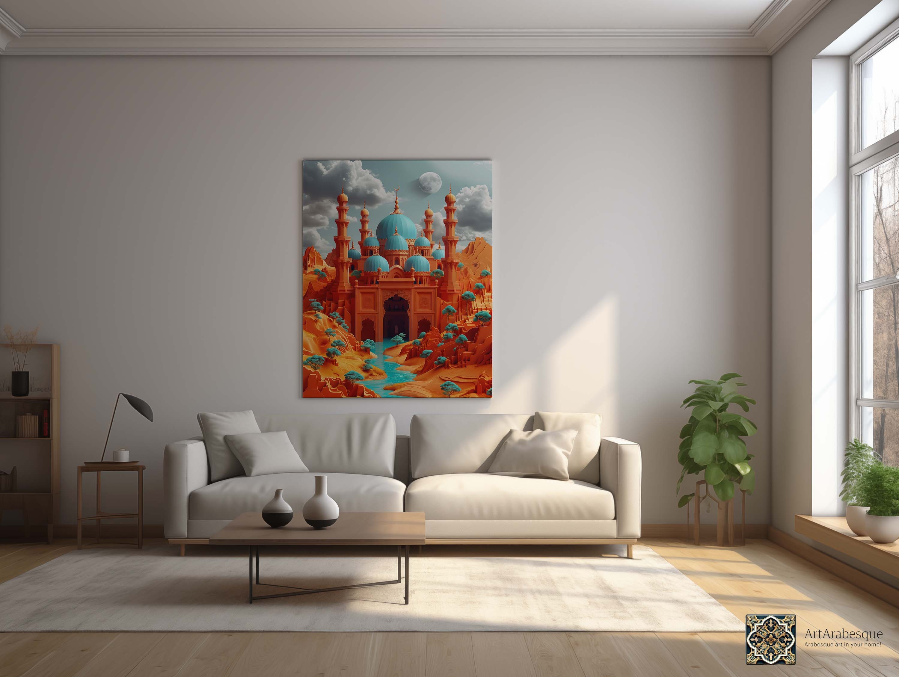 Arabesque Islamic Art Decoration Wall Art Orange Stone Old Mosque in ...