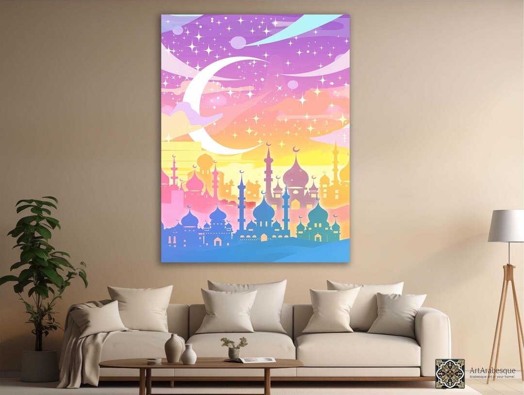 Arabesque Islamic Art Decoration Wall Art Design Multicolor Castel in a ...