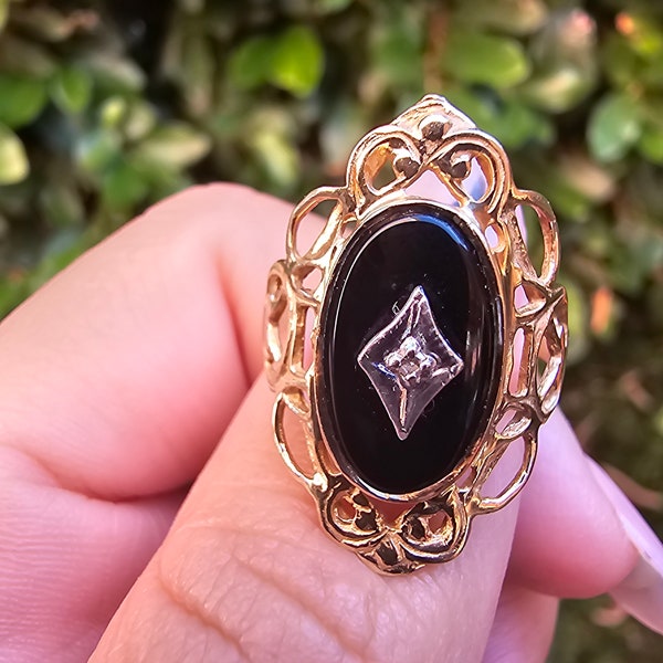 Vintage Diamond Chip Ring - Etsy