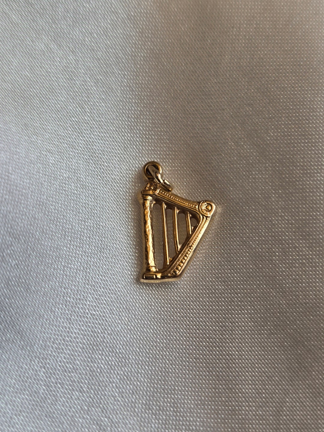 Small 14k Solid Gold Harp Charm - Etsy