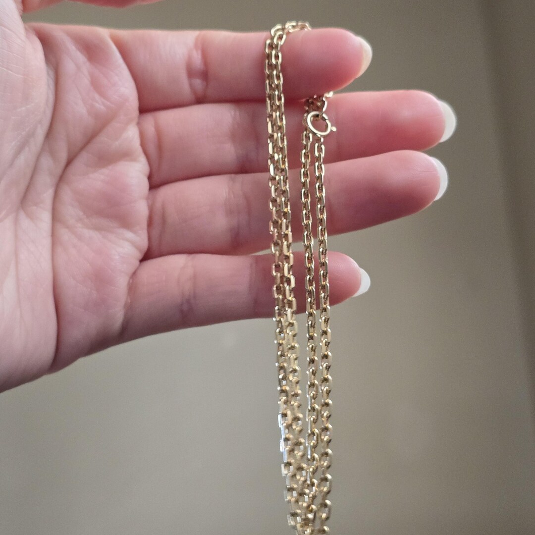 14k Solid Gold Biker Link Chain - Etsy