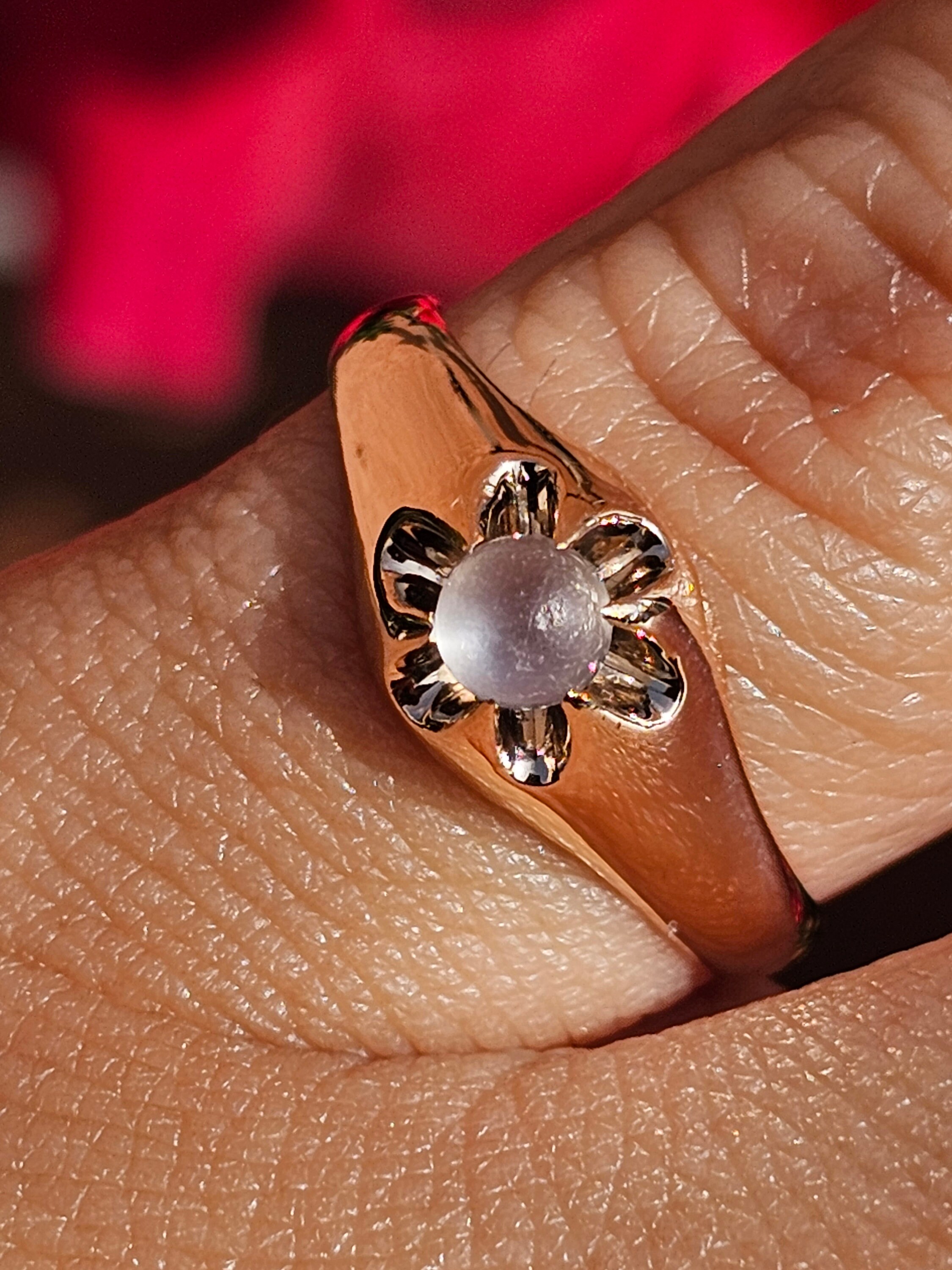 Antique 10 Karat Belcher Setting Moonstone Ring - Etsy