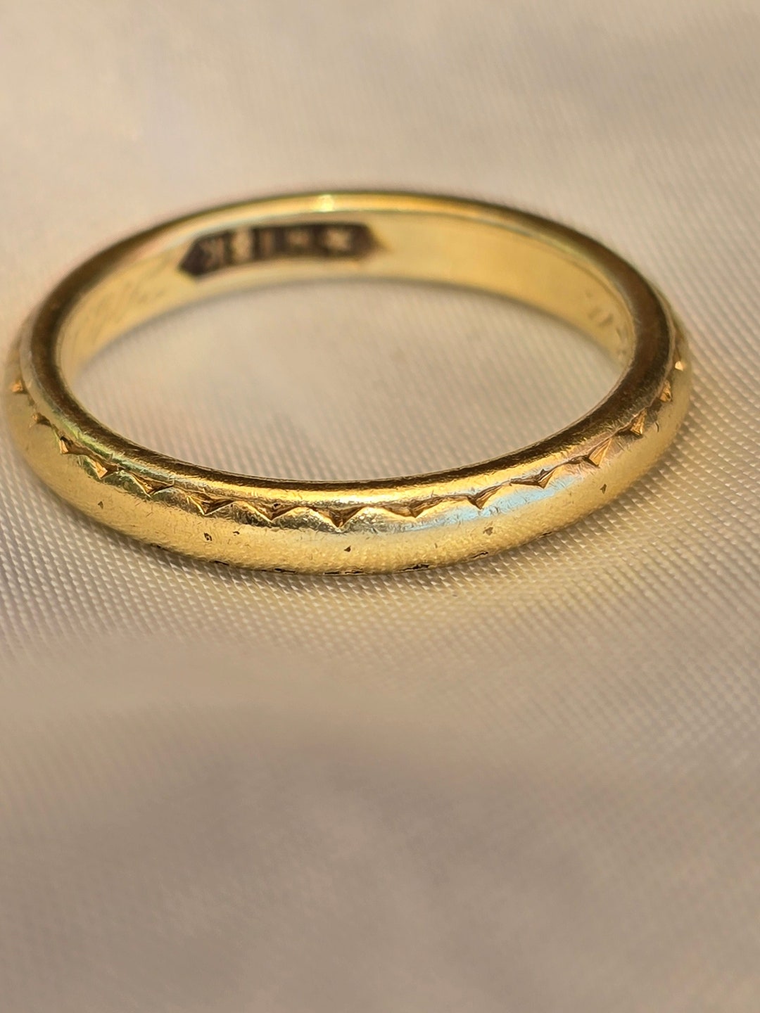 Antique 18k Solid Gold Stacking Band - Etsy