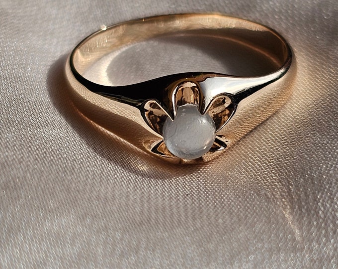 Antique 10 Karat Belcher Setting Moonstone Ring - Etsy