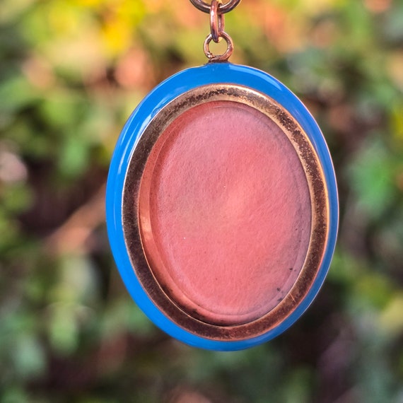 Victorian Robins Egg Blue Pendant 10k and Sterling - Gem