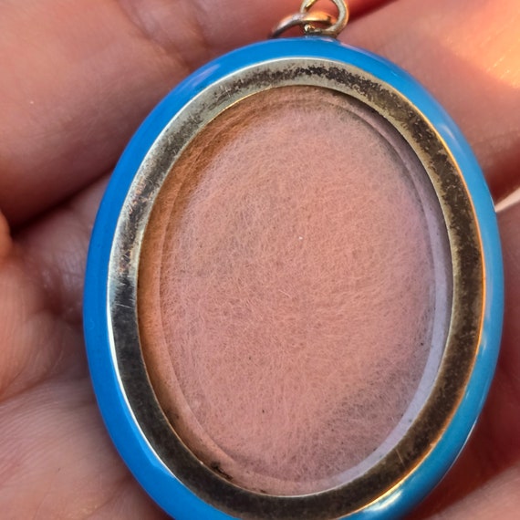 Victorian Robins Egg Blue Pendant 10k and Sterling - Gem