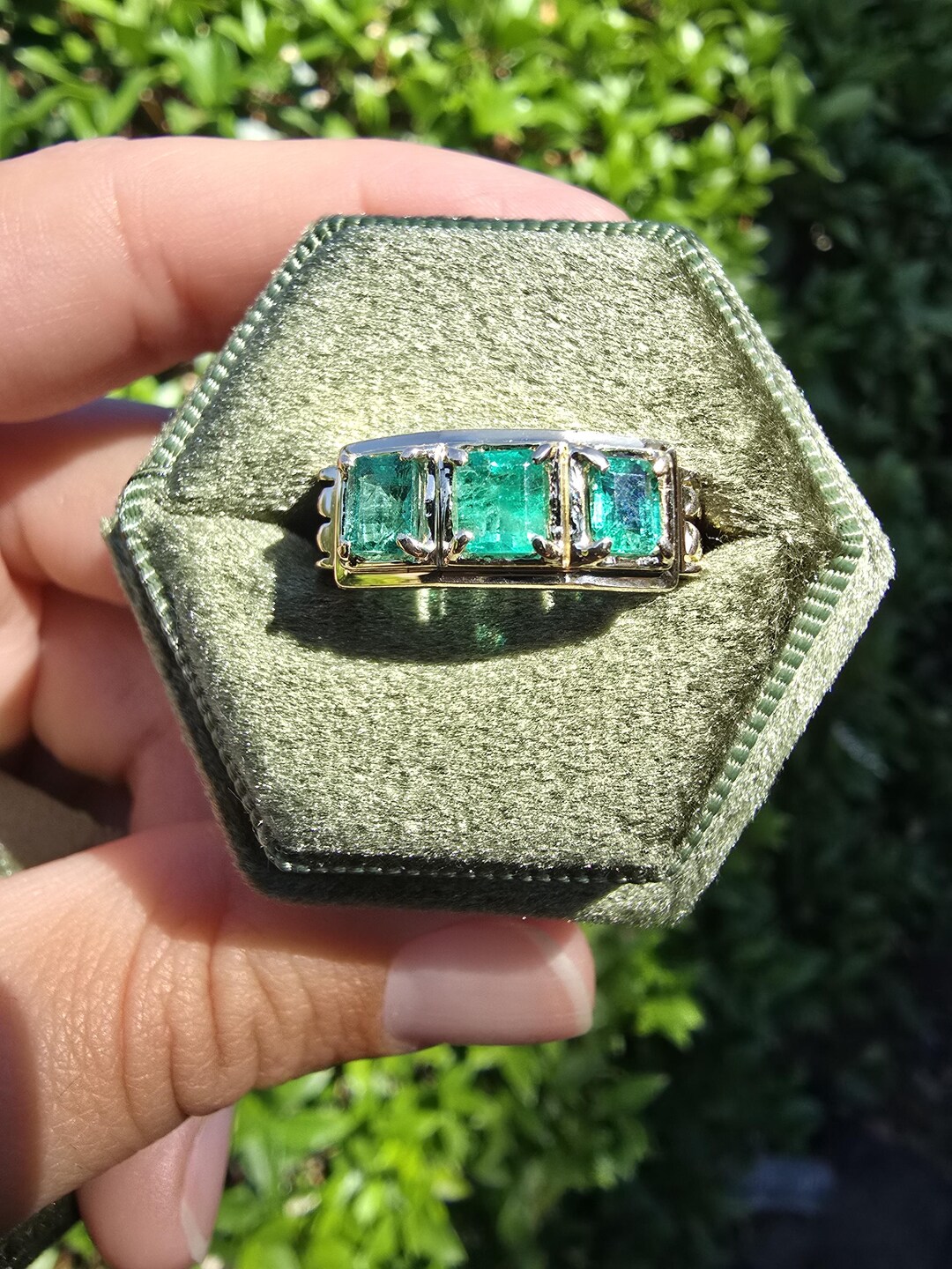 18k Yellow Gold Emerald Ring - Etsy