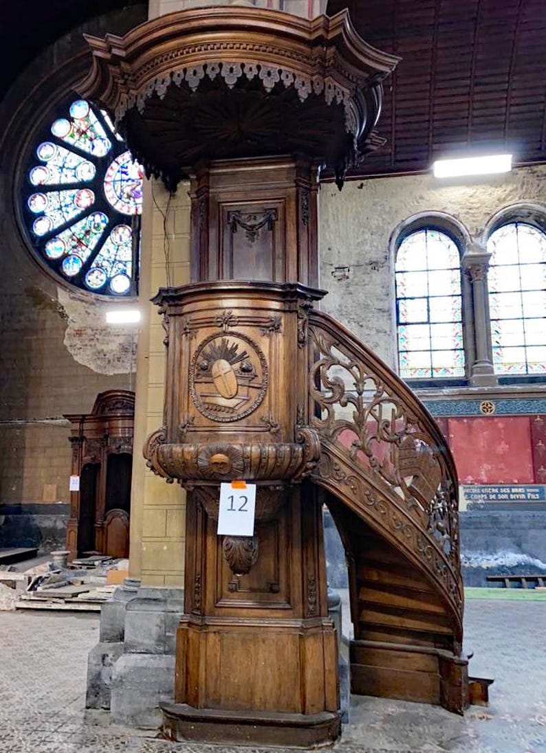 Impressive 1700's Antique Baroque Church Pulpit in Solid Oak - Etsy