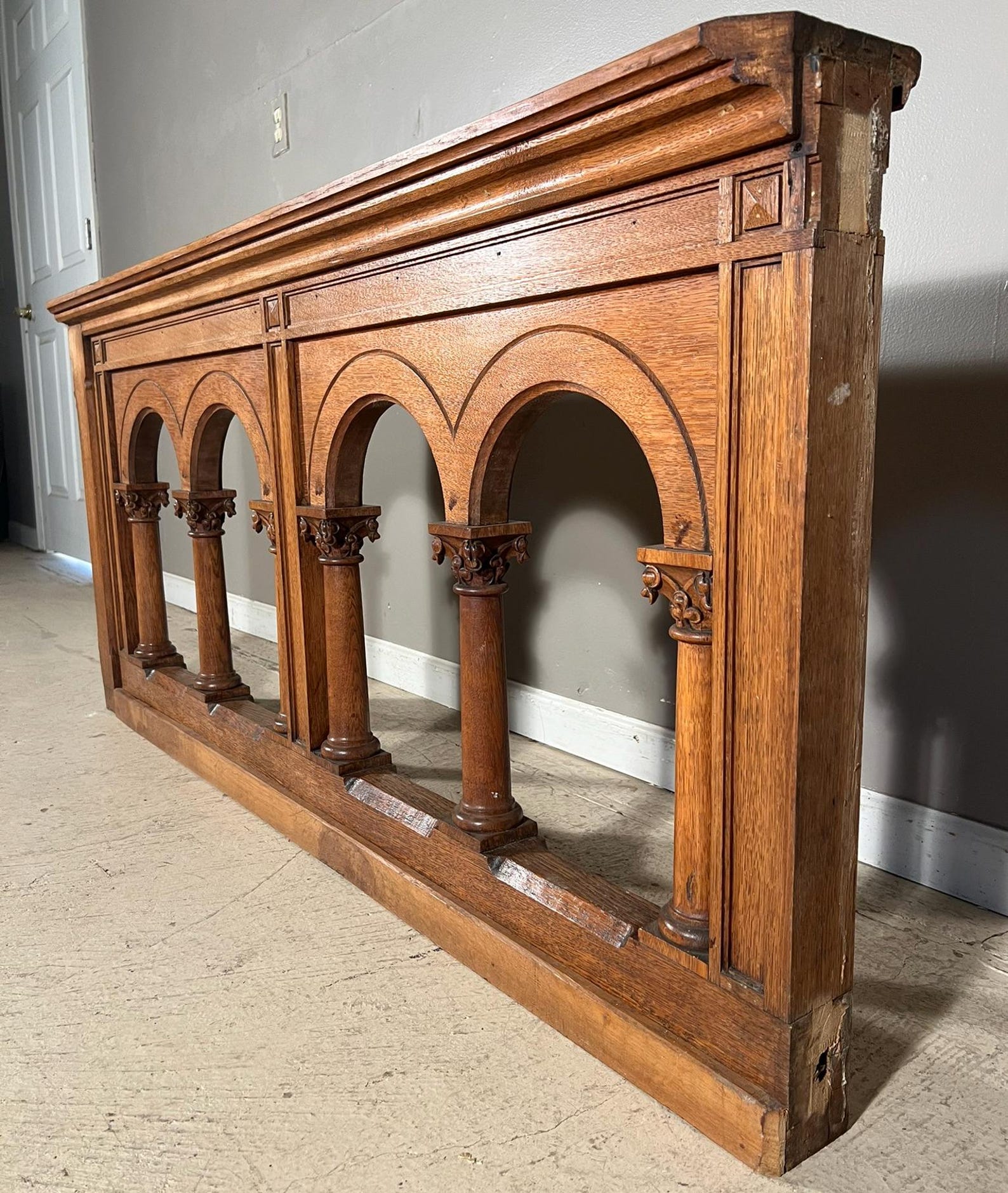 Antique Oak Wood Gothic Communion/altar Rail/railing/ Room Divider ...