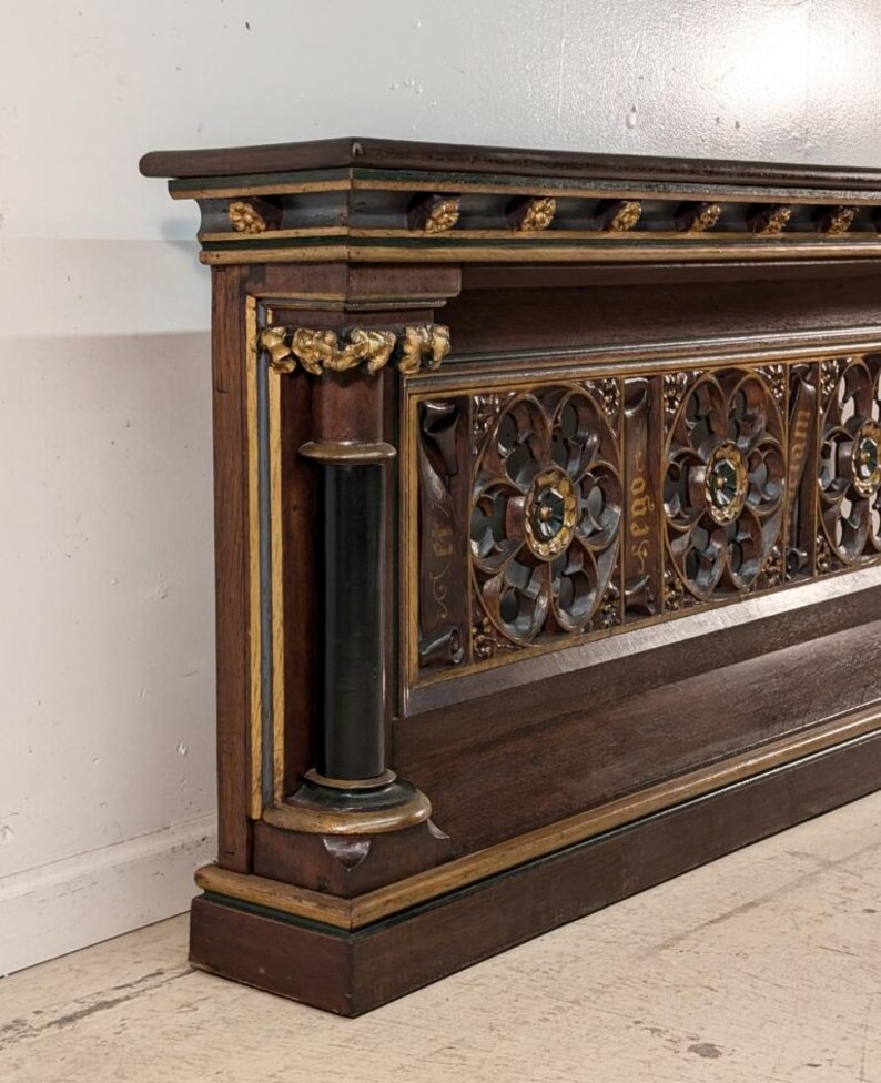 Gilded Oak Wood Gothic Revival Communion/altar Rail/railing/divider - Etsy