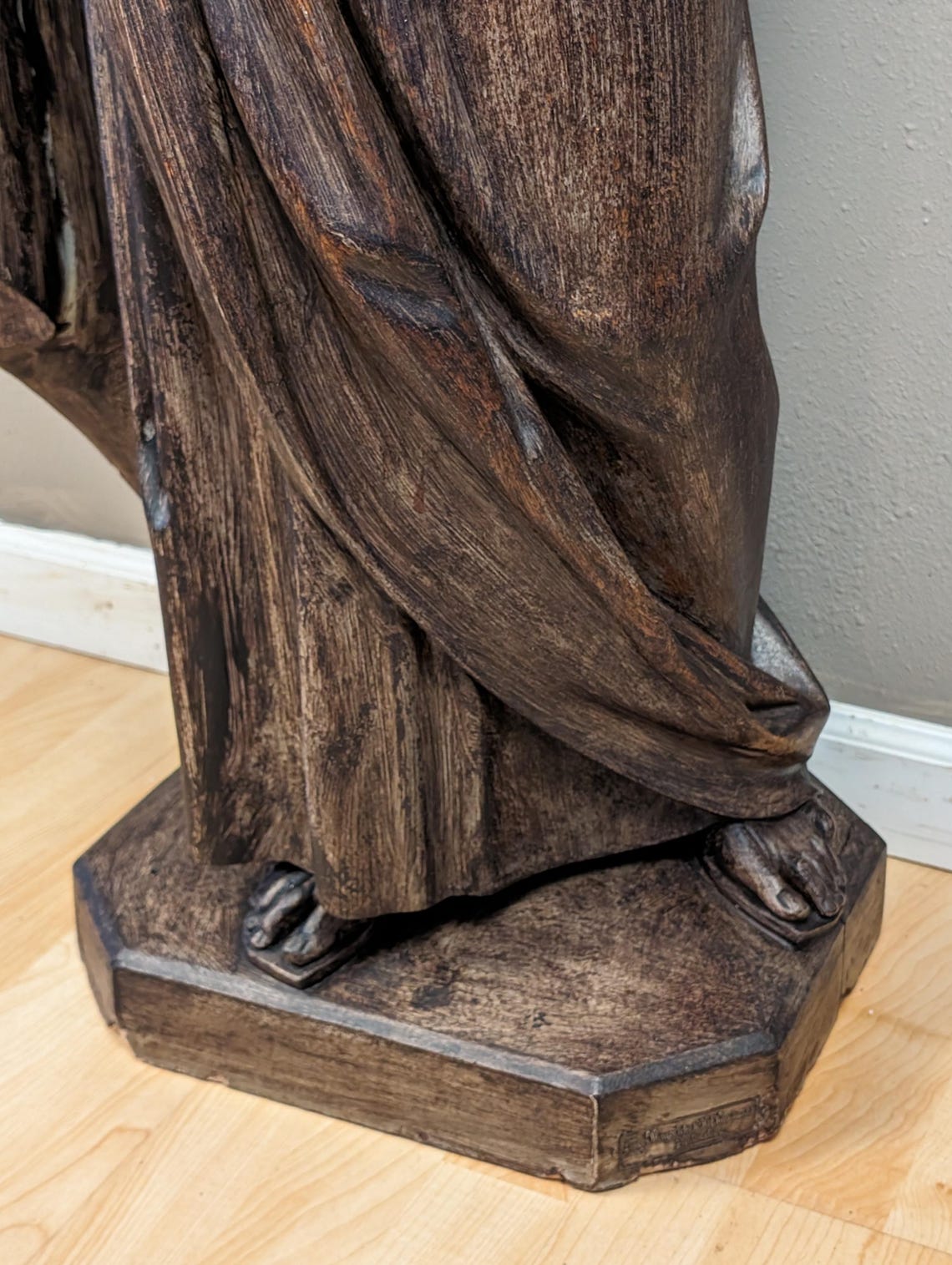 53" Tall Religious Antique Painted Plaster Statue/sculpture of St ...