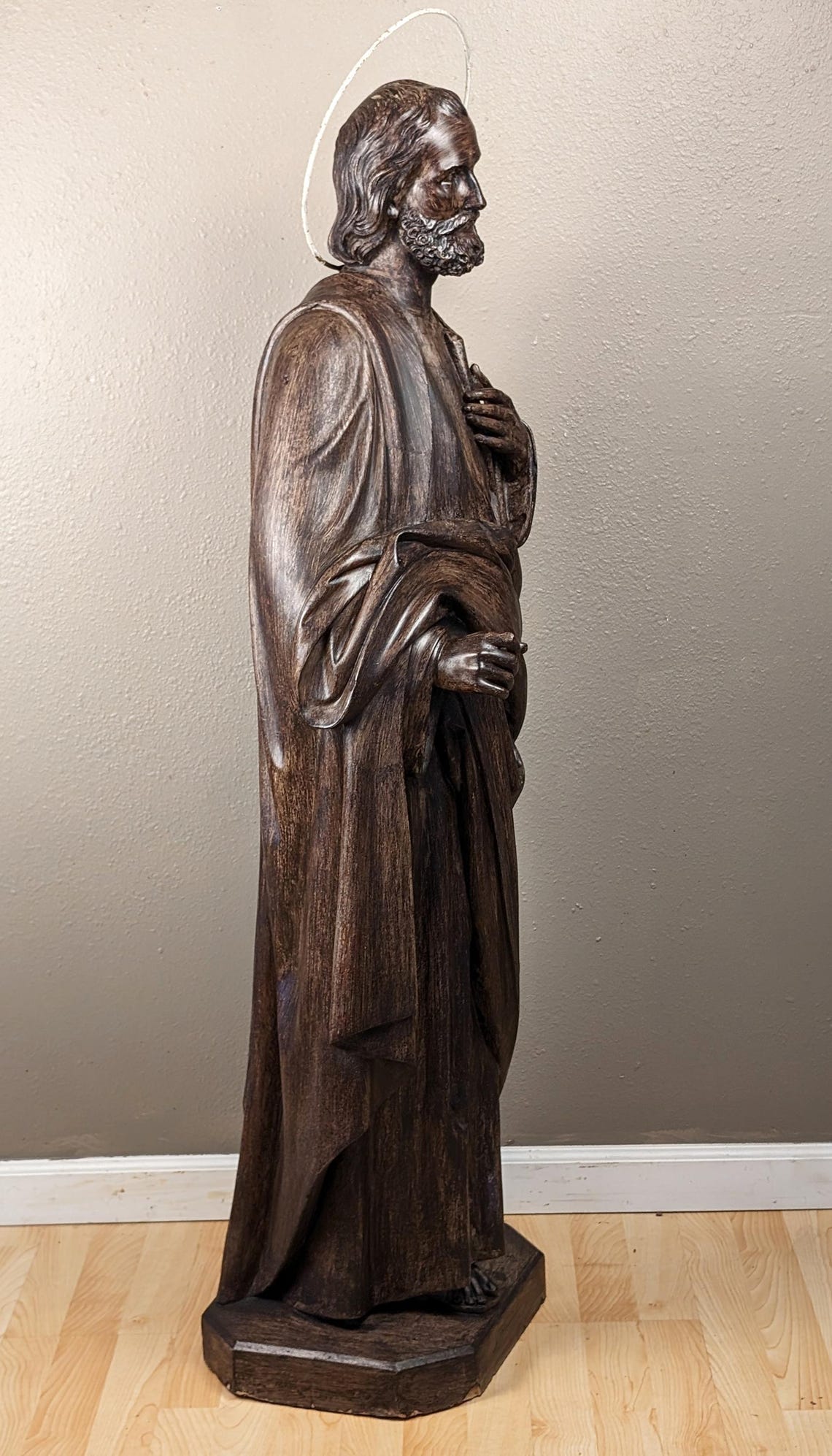 53" Tall Religious Antique Painted Plaster Statue/sculpture of St ...