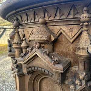 Antique Gothic Revival Church Pulpit, Unfinished Solid Oak Ready for ...