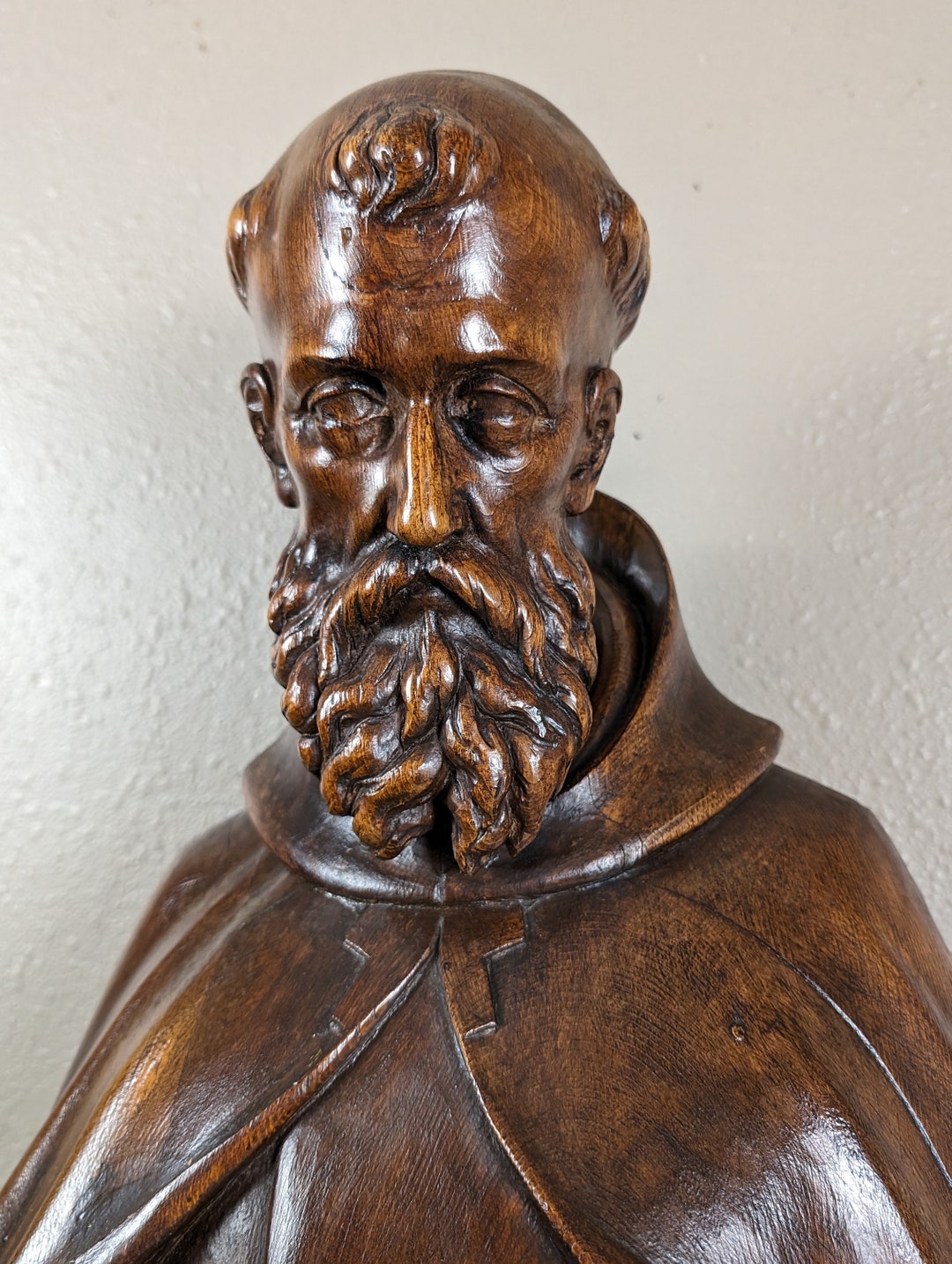 46 Large Religious Antique Solid Oak Wood Statue/sculpture of Saint ...