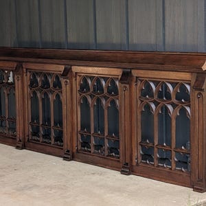 9.5' Antique Oak Wood Gothic Communion/altar Rail/railing/ Room Divider ...