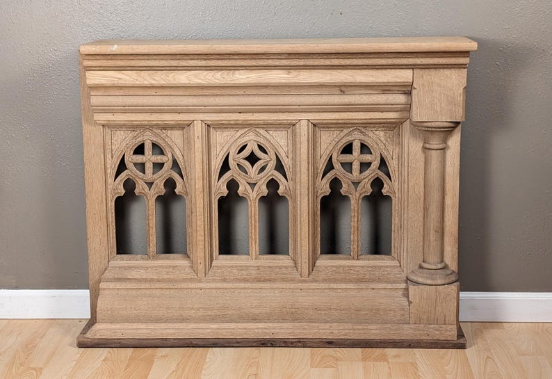 Unfinished Oak Wood Gothic Communion/altar Rail/railing/divider - Etsy