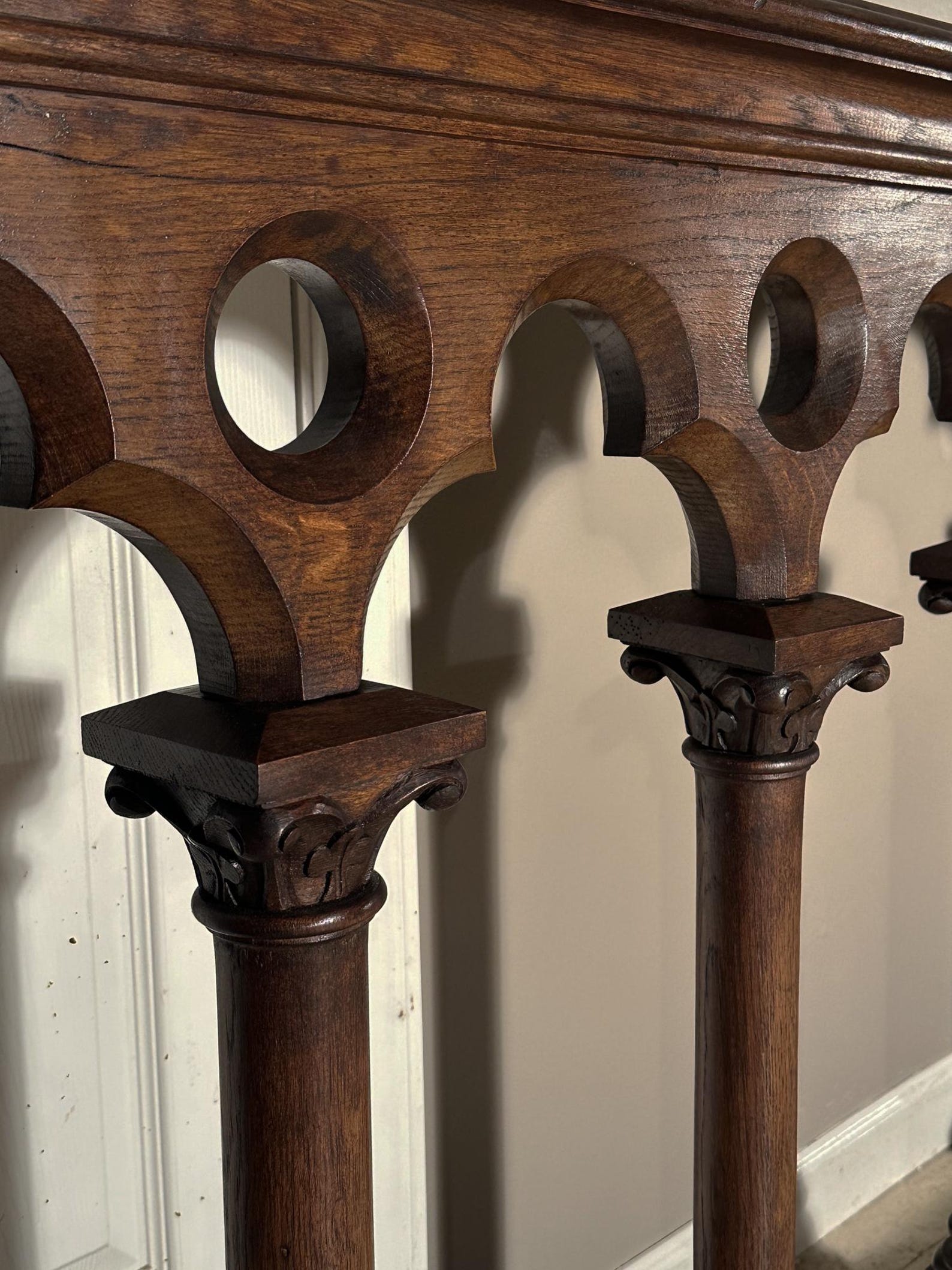 20' Long Antique Gothic Revival Oak Wood Church Balcony Railing Rail - Etsy