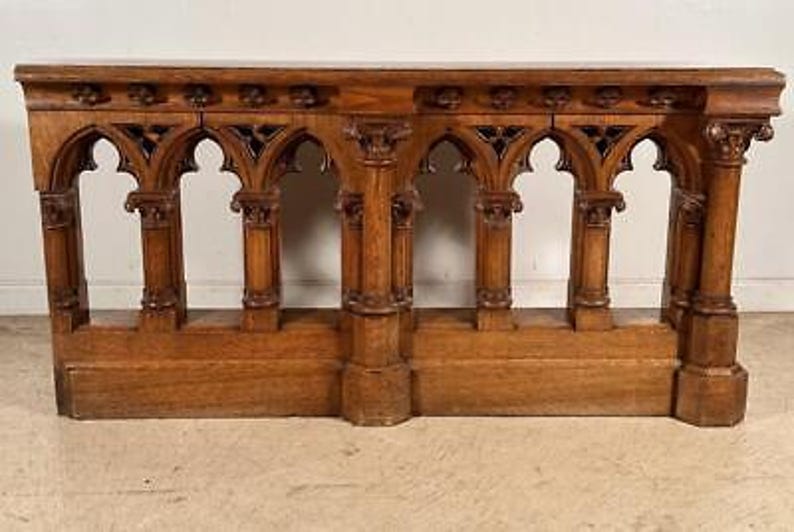 Oak Wood Gothic Communion/altar Rail/railing/divider - Etsy