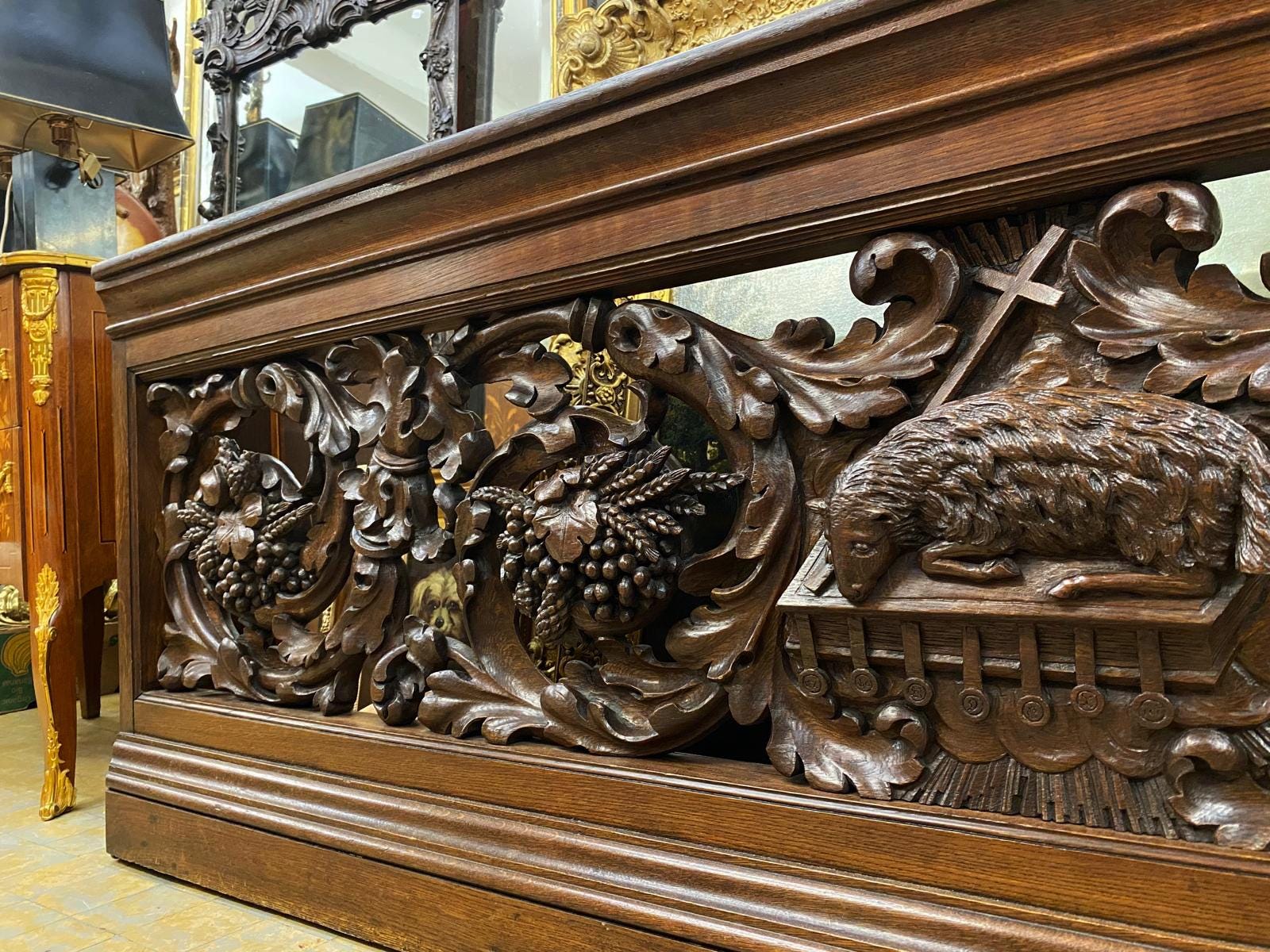 ARRIVES MAR 2025: Oak Wood Baroque Communion/altar Rail/railing/divider ...