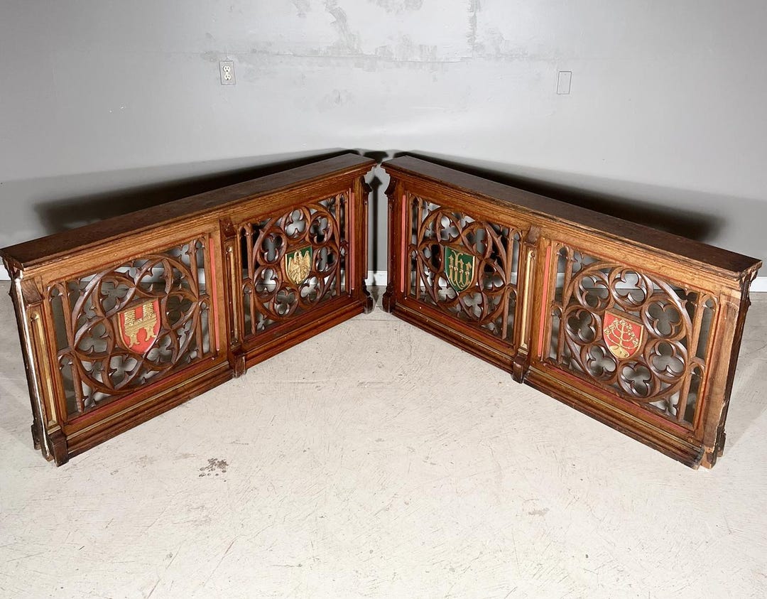 1800's French Antique Oak Wood Communion Rail Gothic Altar Rail - Etsy