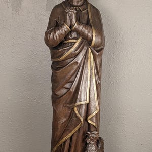 36" Religious Antique Oak Wood Statue/sculpture of Saint Peter - Etsy