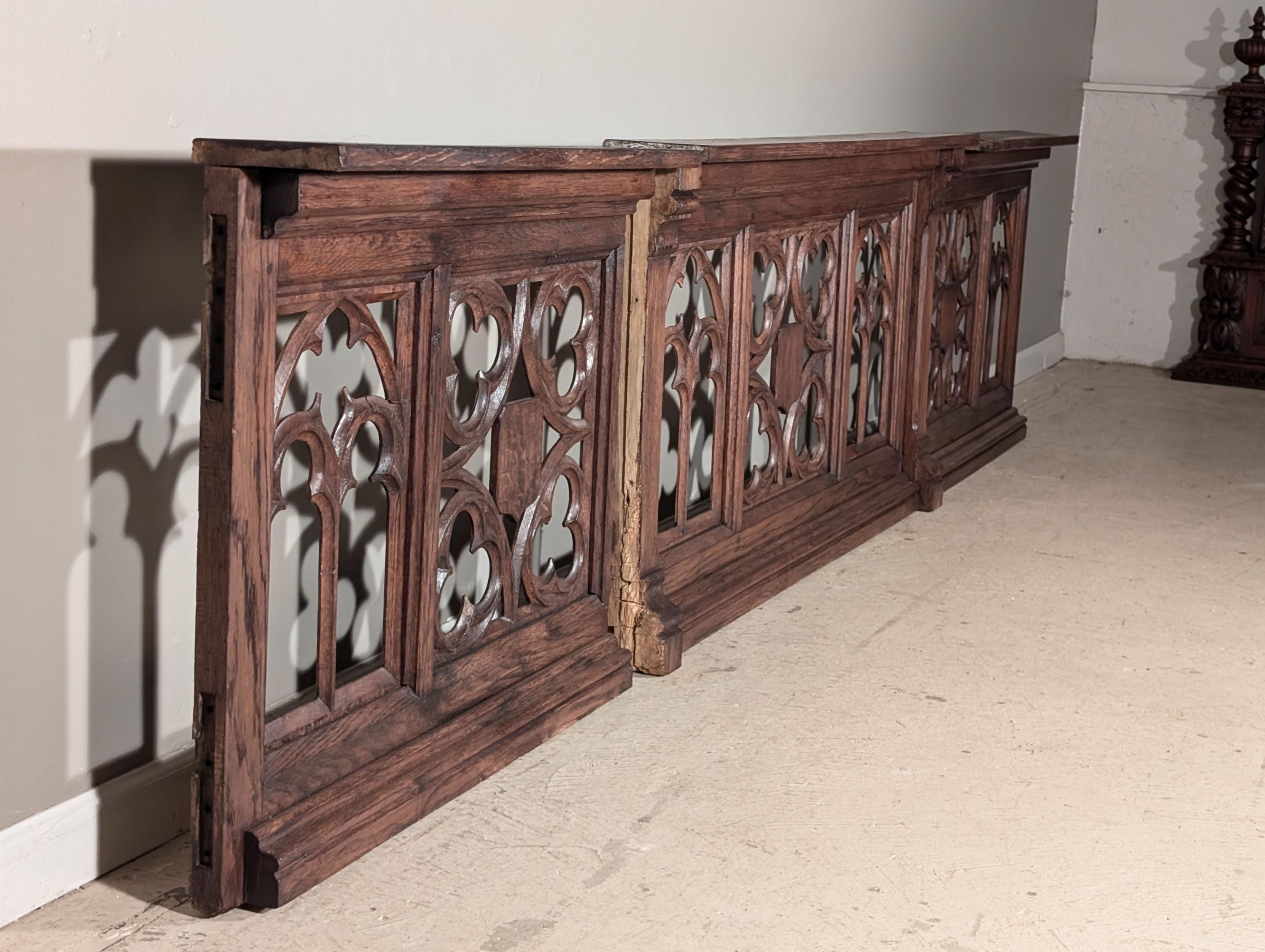 Antique Oak Wood Gothic Communion/altar Rail/railing/ Room Divider ...