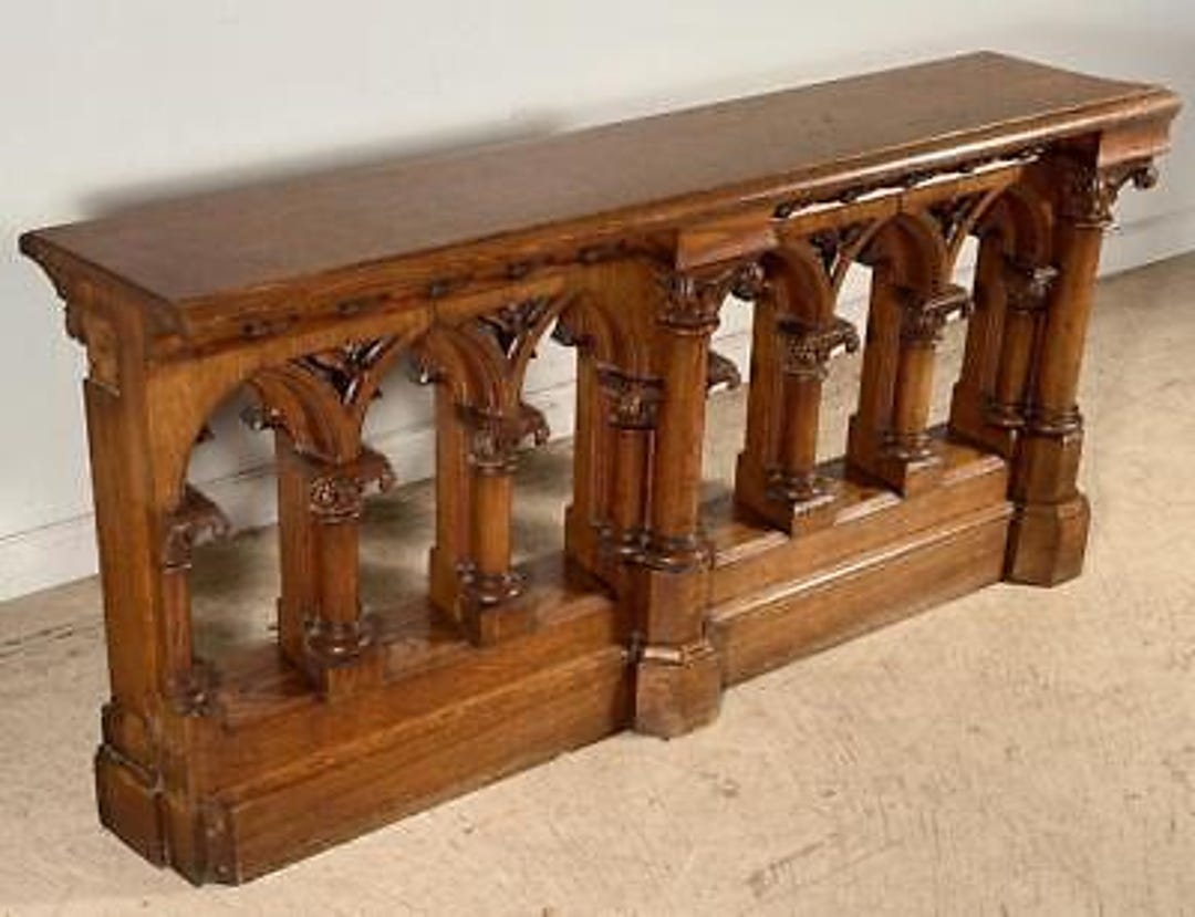 Oak Wood Gothic Communion/altar Rail/railing/divider - Etsy