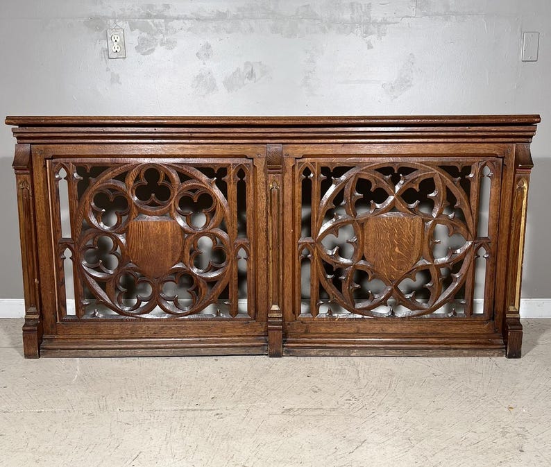 1800's French Antique Oak Wood Communion Rail Gothic Altar Rail - Etsy