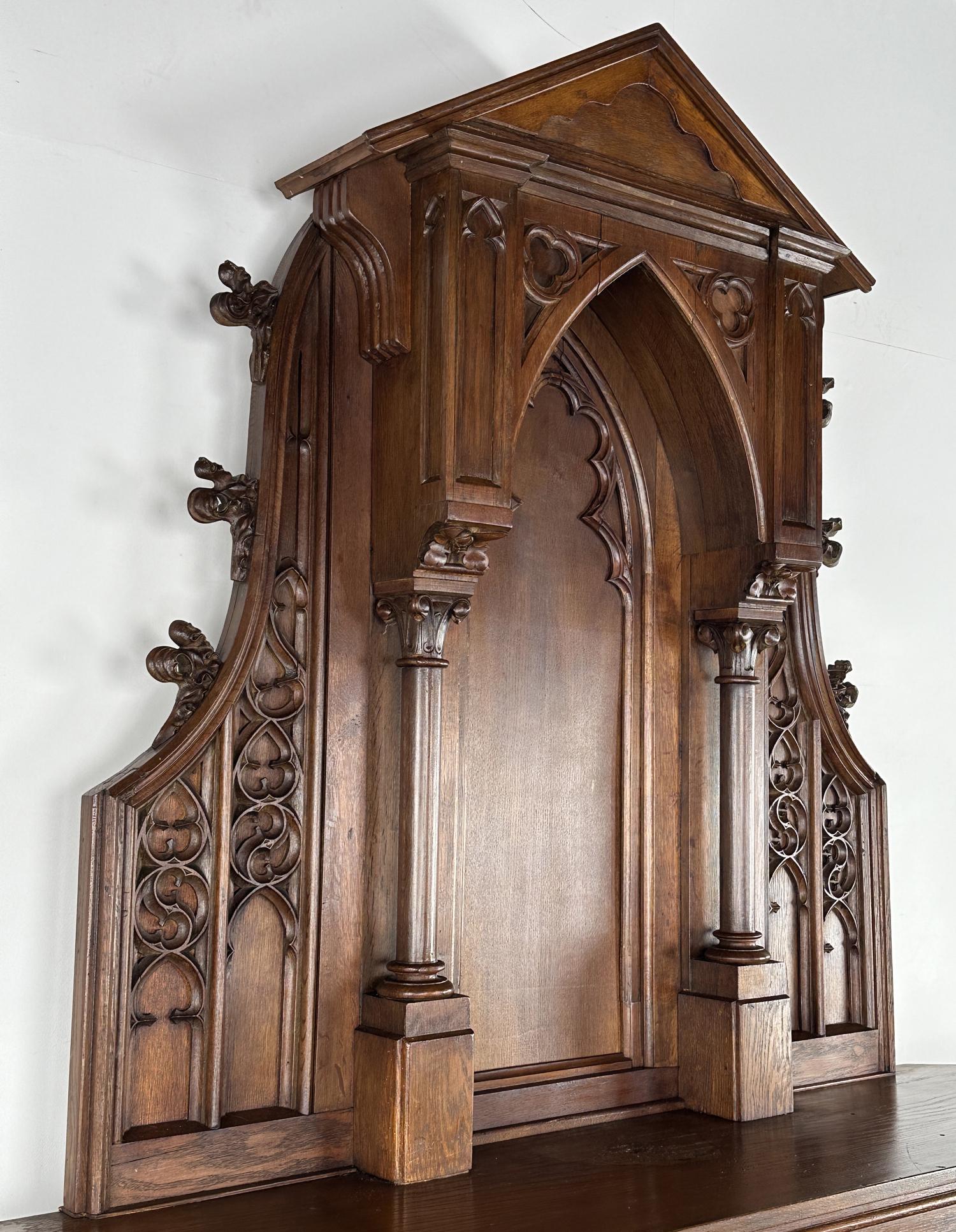 Antique Gothic Revival Church Altar in Oak Wood - Etsy