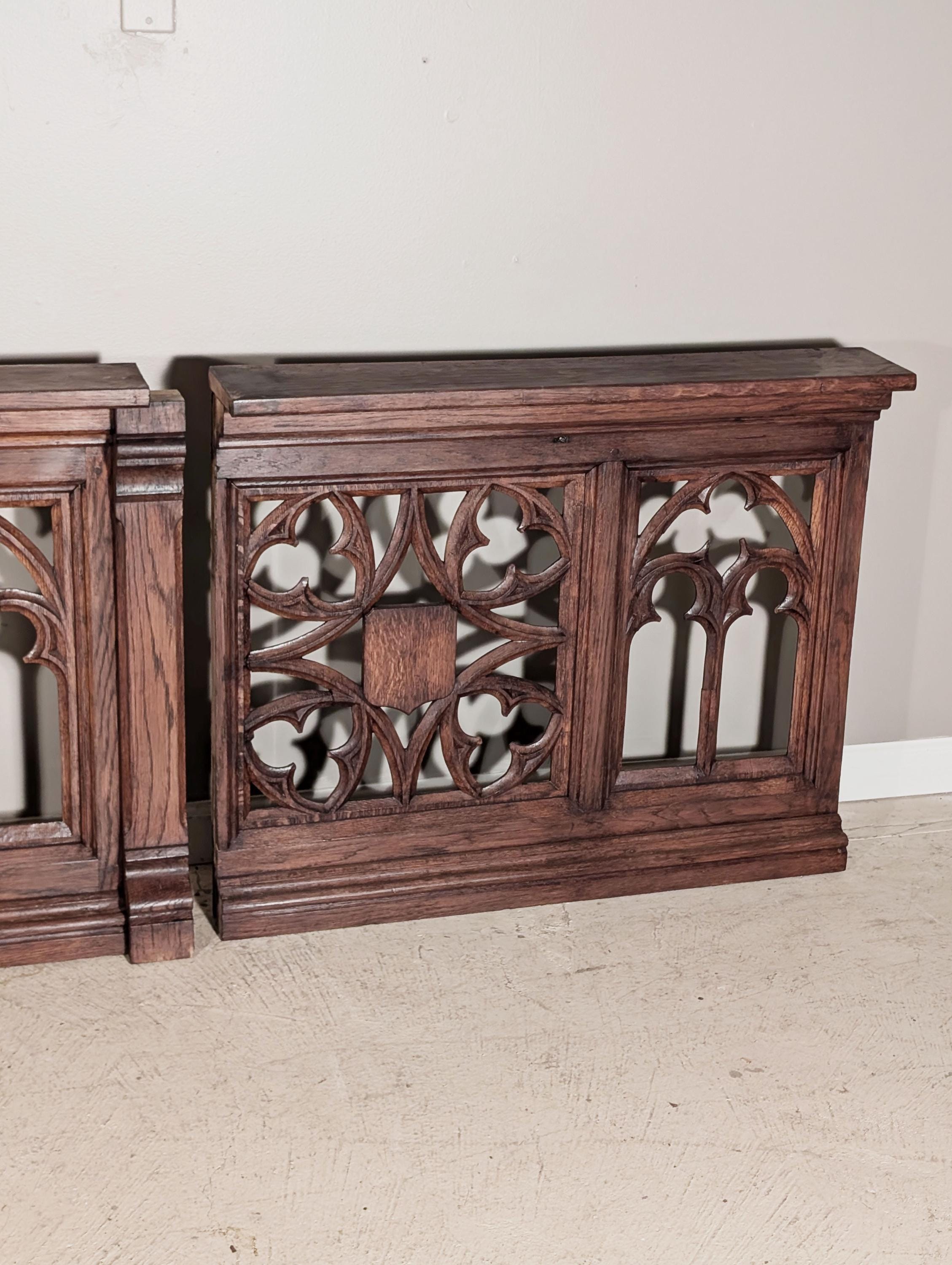 Antique Oak Wood Gothic Communion/altar Rail/railing/ Room Divider ...