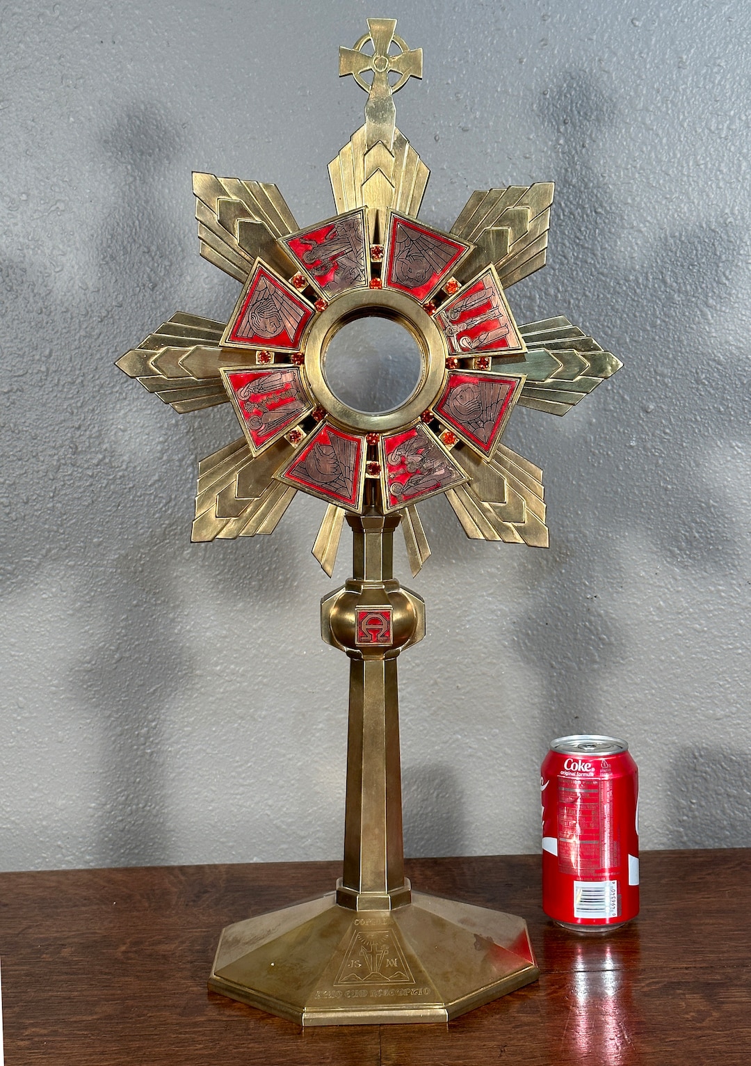 23 Tall Antique Enameled Bronze Gothic Monstrance With Celtic Cross - Etsy