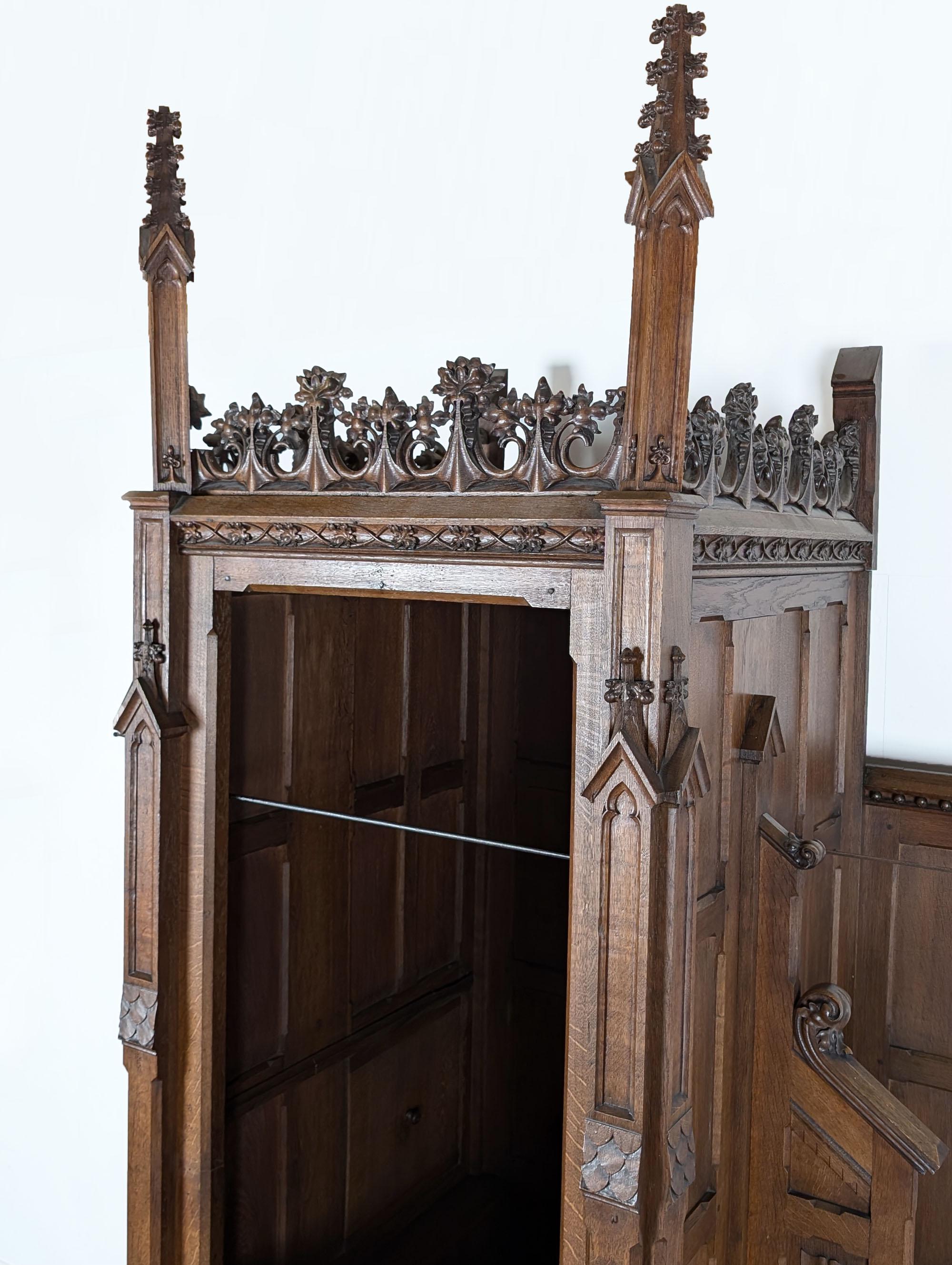 Beautifully Carved Antique Gothic Revival Confessional Catholic Church ...