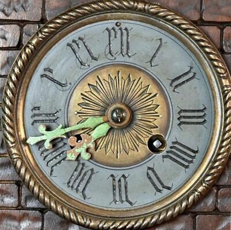 French Antique Bronze & Walnut Wood Gothic Revival Clock With ...