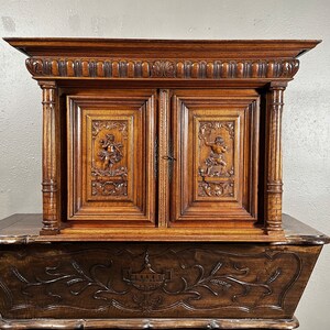 French Antique Walnut Wall/key Cabinet With Greek Mythical Figures - Etsy