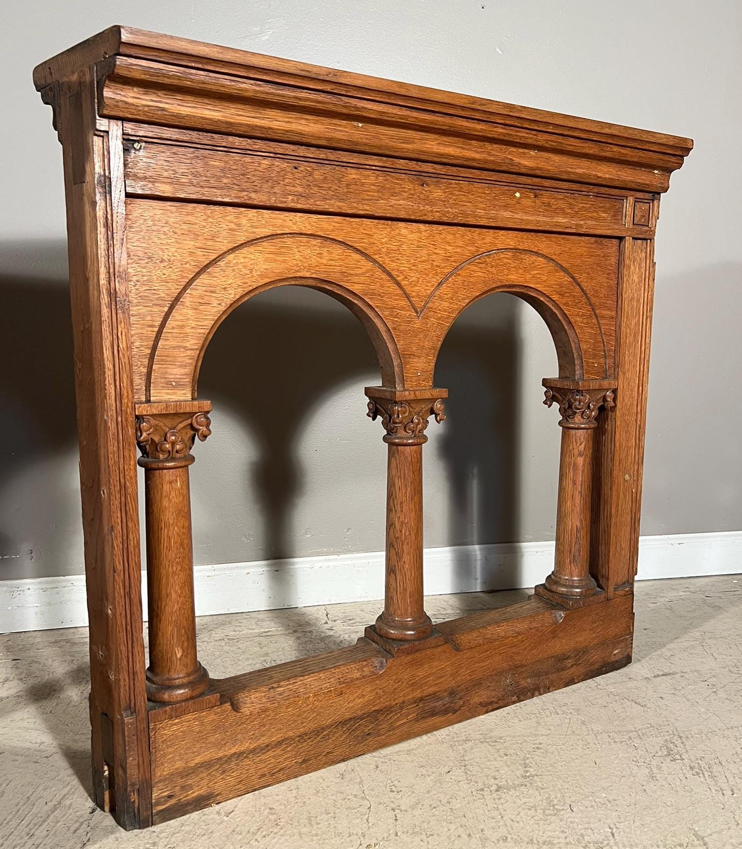 Antique Oak Wood Gothic Communion/altar Rail/railing/ Room Divider ...