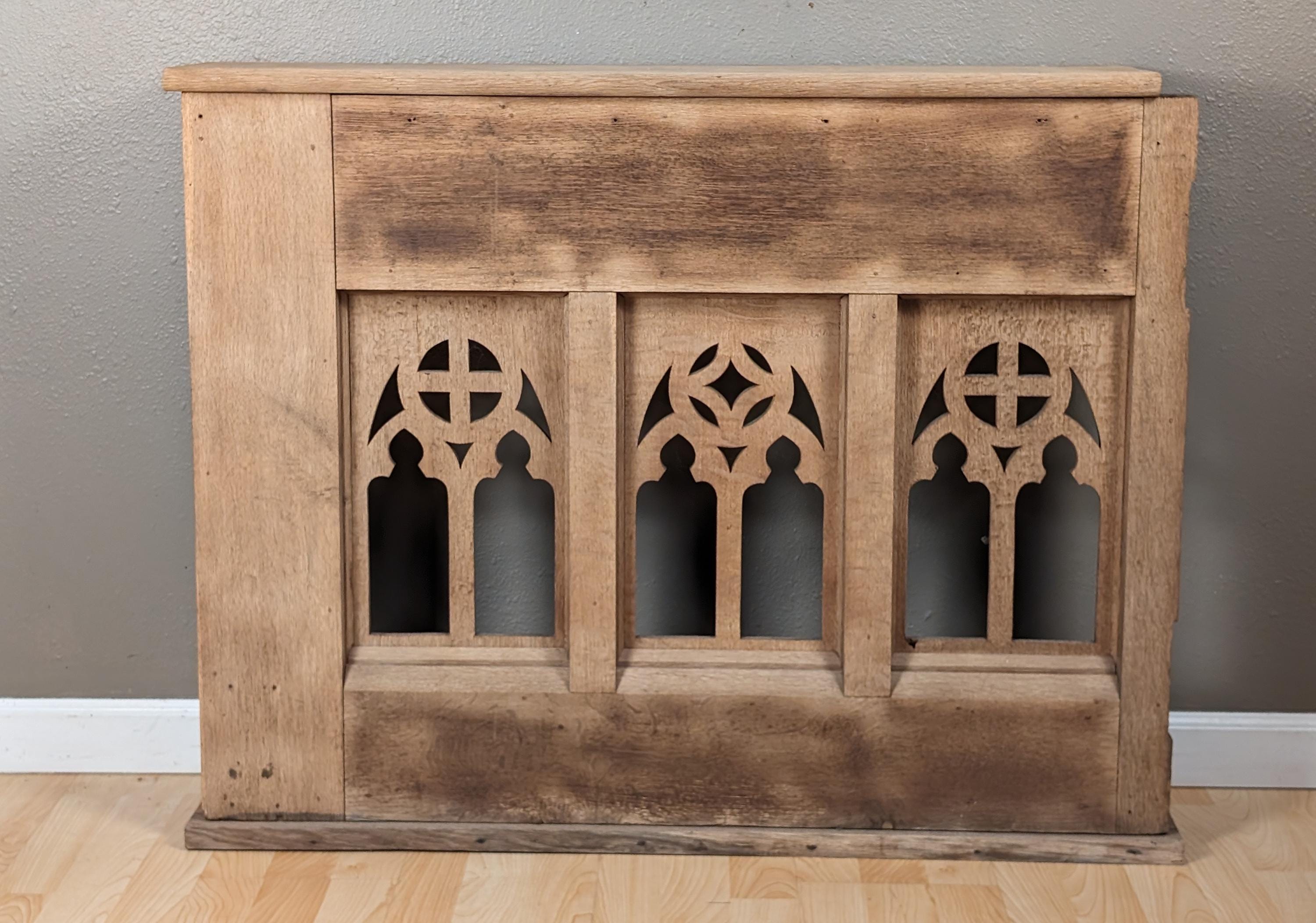 Unfinished Oak Wood Gothic Communion/altar Rail/railing/divider - Etsy