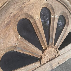 8 Foot Long Antique French Gothic Oak Panel: Transom, Skylight ...