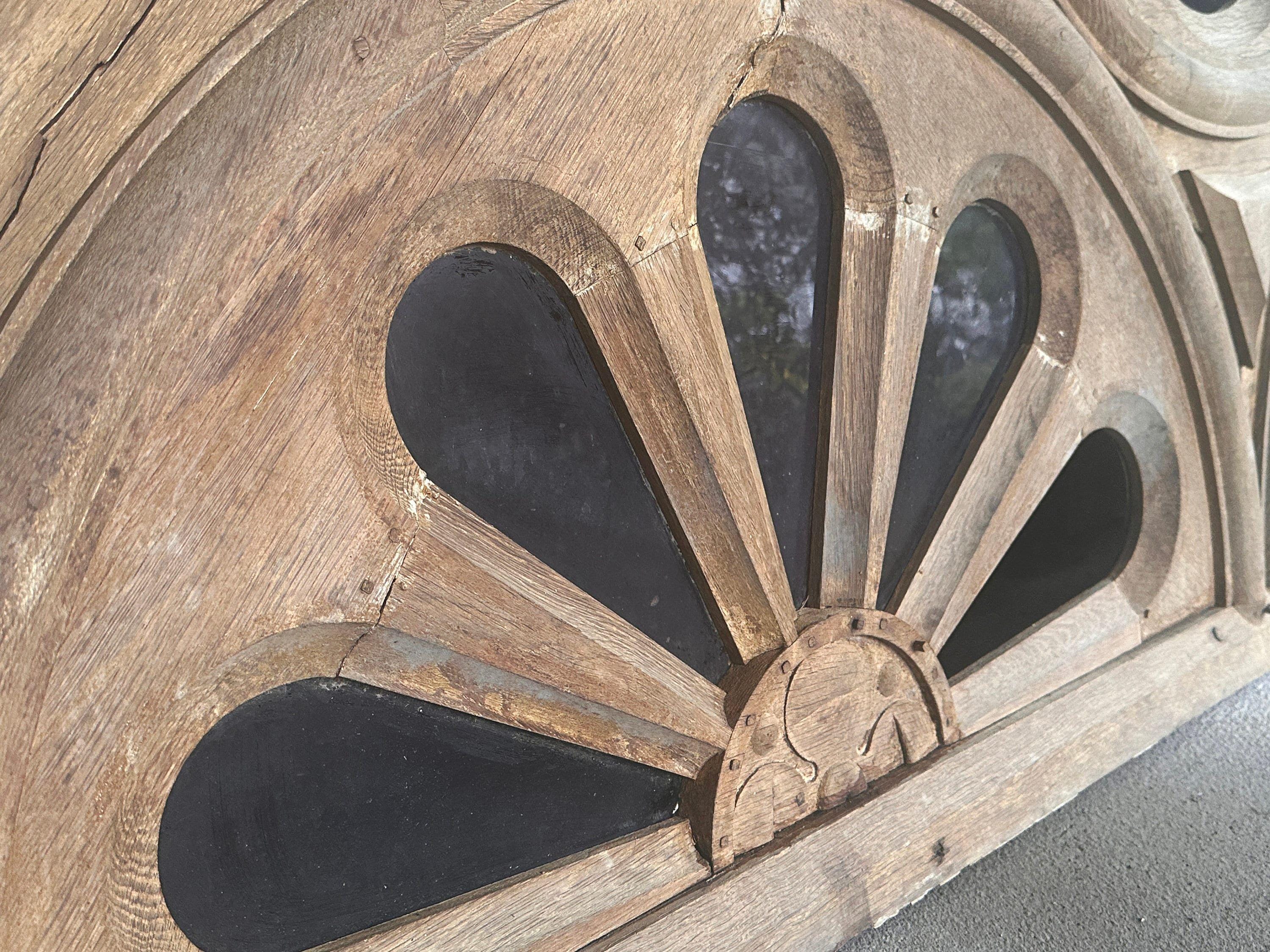 8 Foot Long Antique French Gothic Oak Panel: Transom, Skylight ...