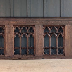 9.5' Antique Oak Wood Gothic Communion/altar Rail/railing/ Room Divider ...
