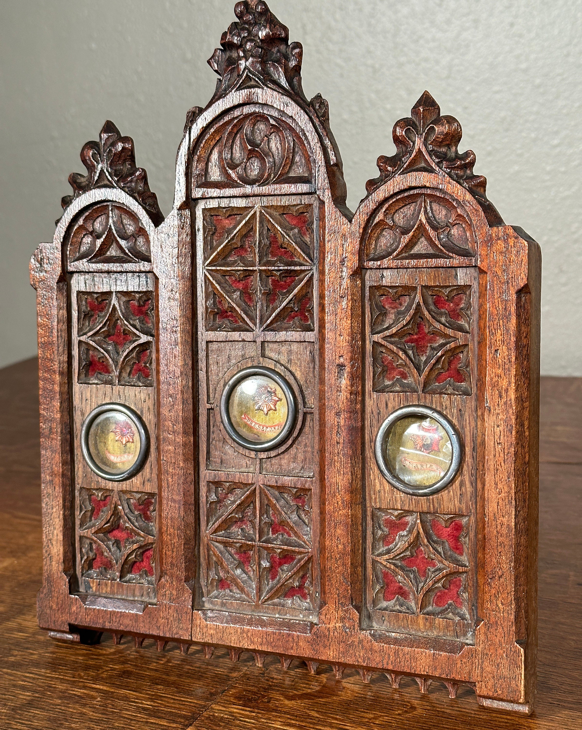 Antique Gothic Revival Reliquary With 3 Relics Mahogany Wood - Etsy