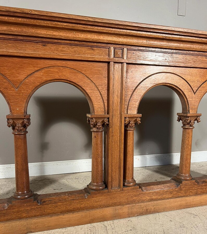 Antique Oak Wood Gothic Communion/altar Rail/railing/ Room Divider ...