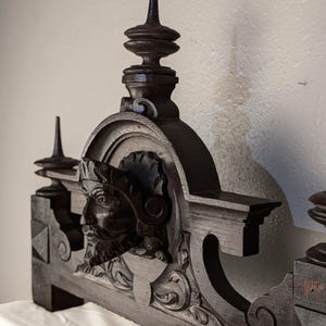 Pair of Renaissance Revival Oak Wood Crests/pediments With Knights ...