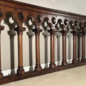 20' Long Antique Gothic Revival Oak Wood Church Balcony Railing - Etsy