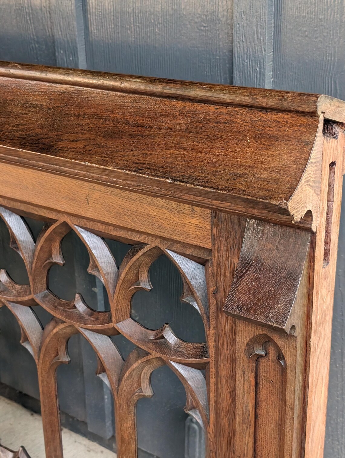 9.5' Antique Oak Wood Gothic Communion/altar Rail/railing/ Room Divider ...